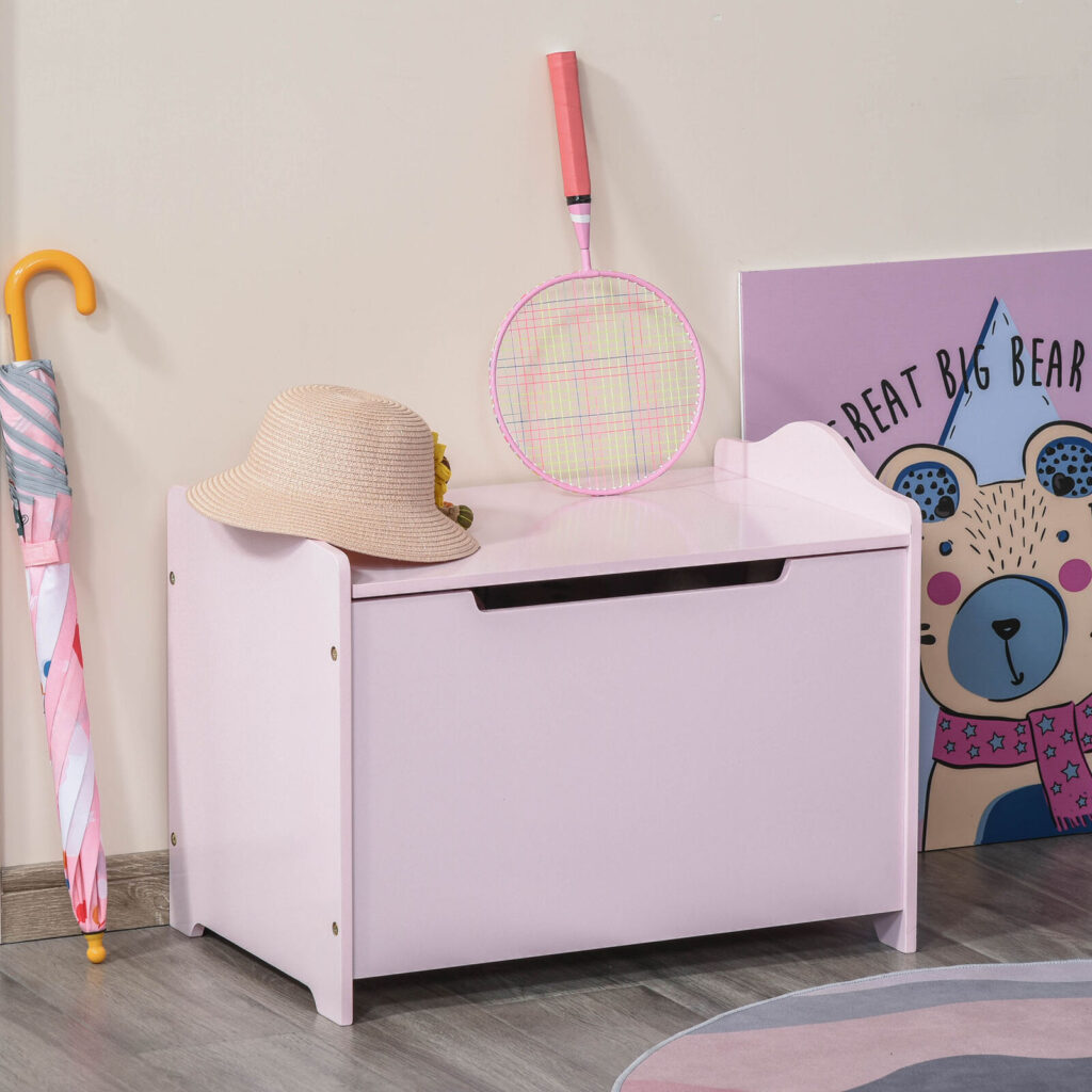 Pink Wooden Toy Box- HomeStoreDirect - Kids Toy Boxes